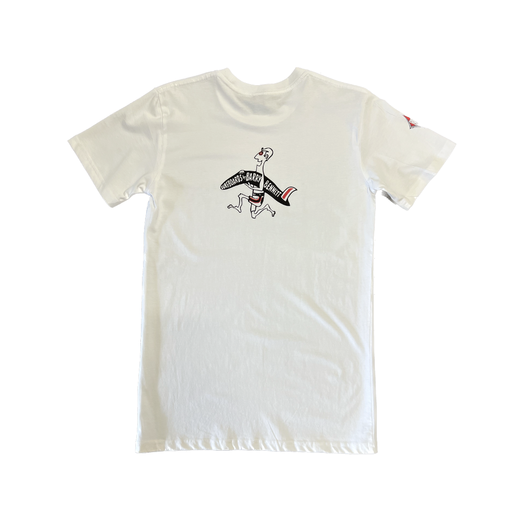 Bennett Running Man Tee Shirt - White – bennettsurf